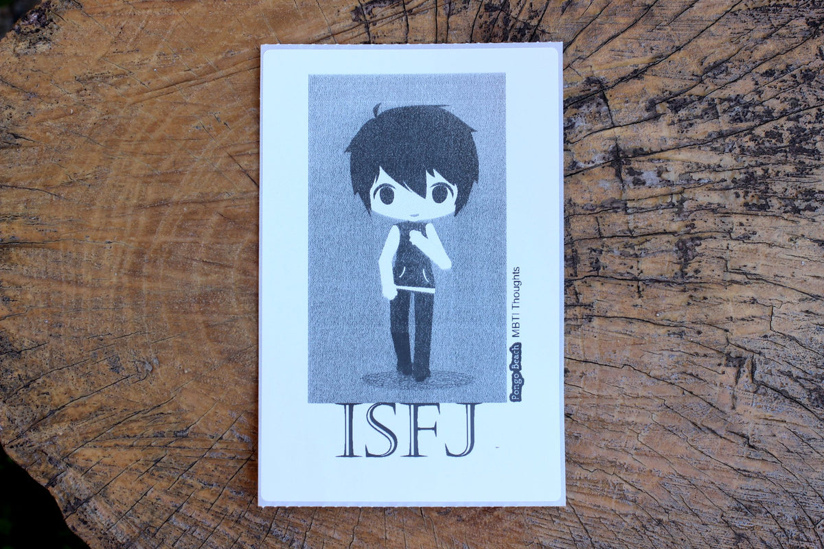 ISFJ Boy B/W 4"x6" Thermal Sticker - Kawaii Anime Chibi - MBTI Thought ...