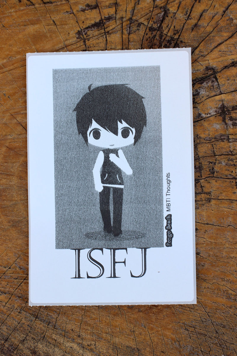 ISFJ Boy B/W 4"x6" Thermal Sticker - Kawaii Anime Chibi - MBTI Thought ...